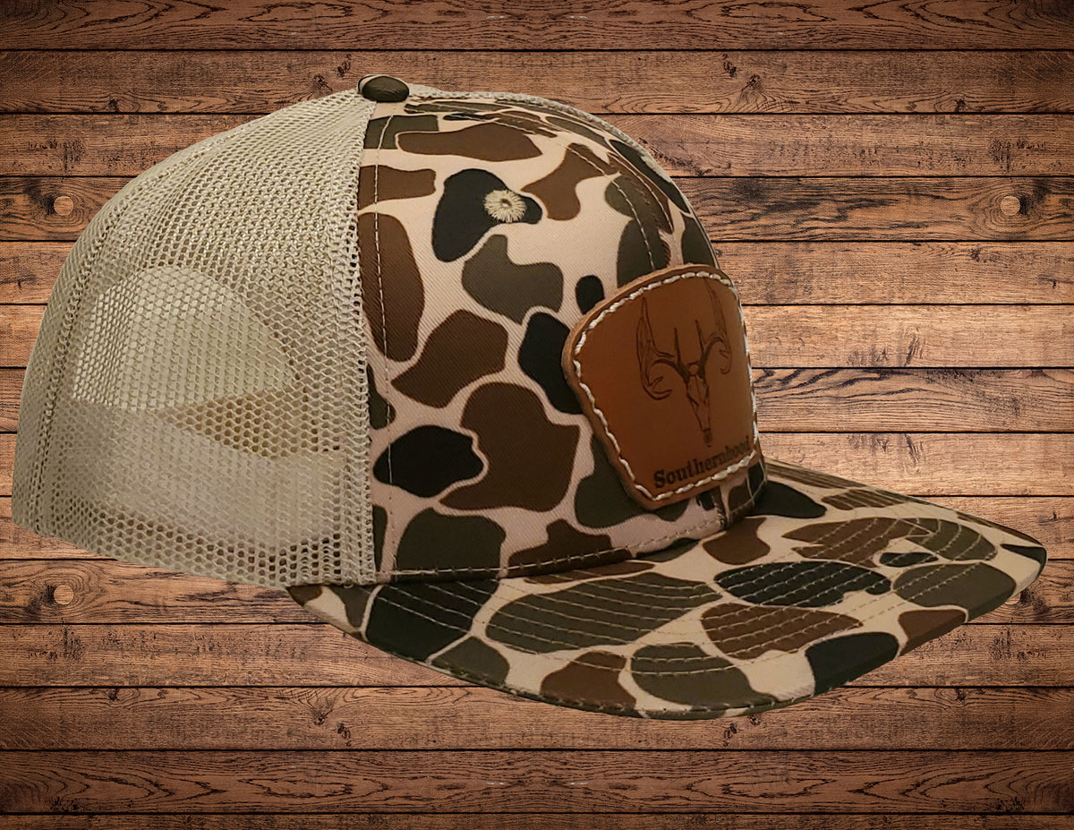 Leather Deer Skull Patch on Classic Duck Camo Hat. – Southernhood